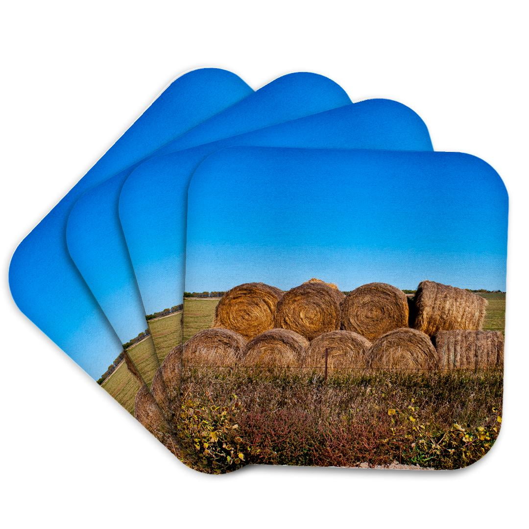3drose, Usa, Nebraska, Crawford, Stacked Round Hay Bales, Set of 4 ...
