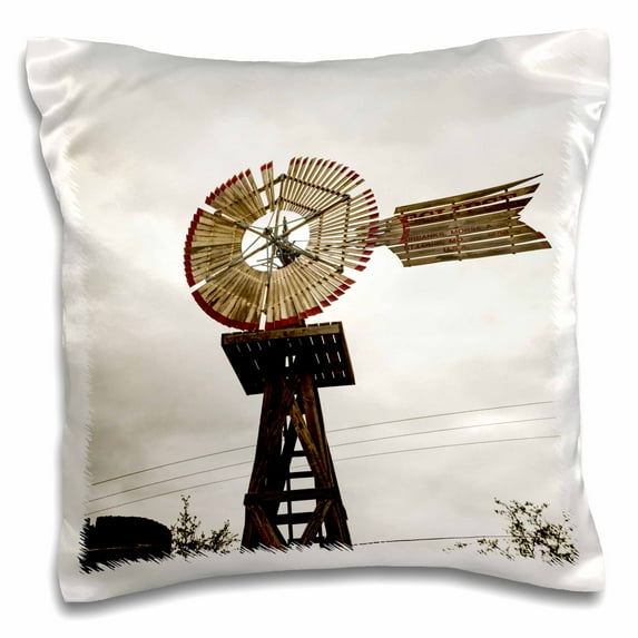 3drose, Usa, Texas. Stanton, Old Wooden Windmill and Water Tank., 16x16 ...