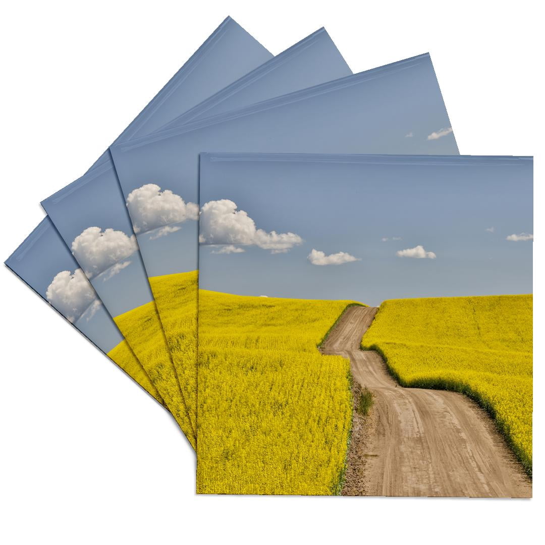 3drose, Usa, Washington State, Palouse. Road Cutting Through Canola ...