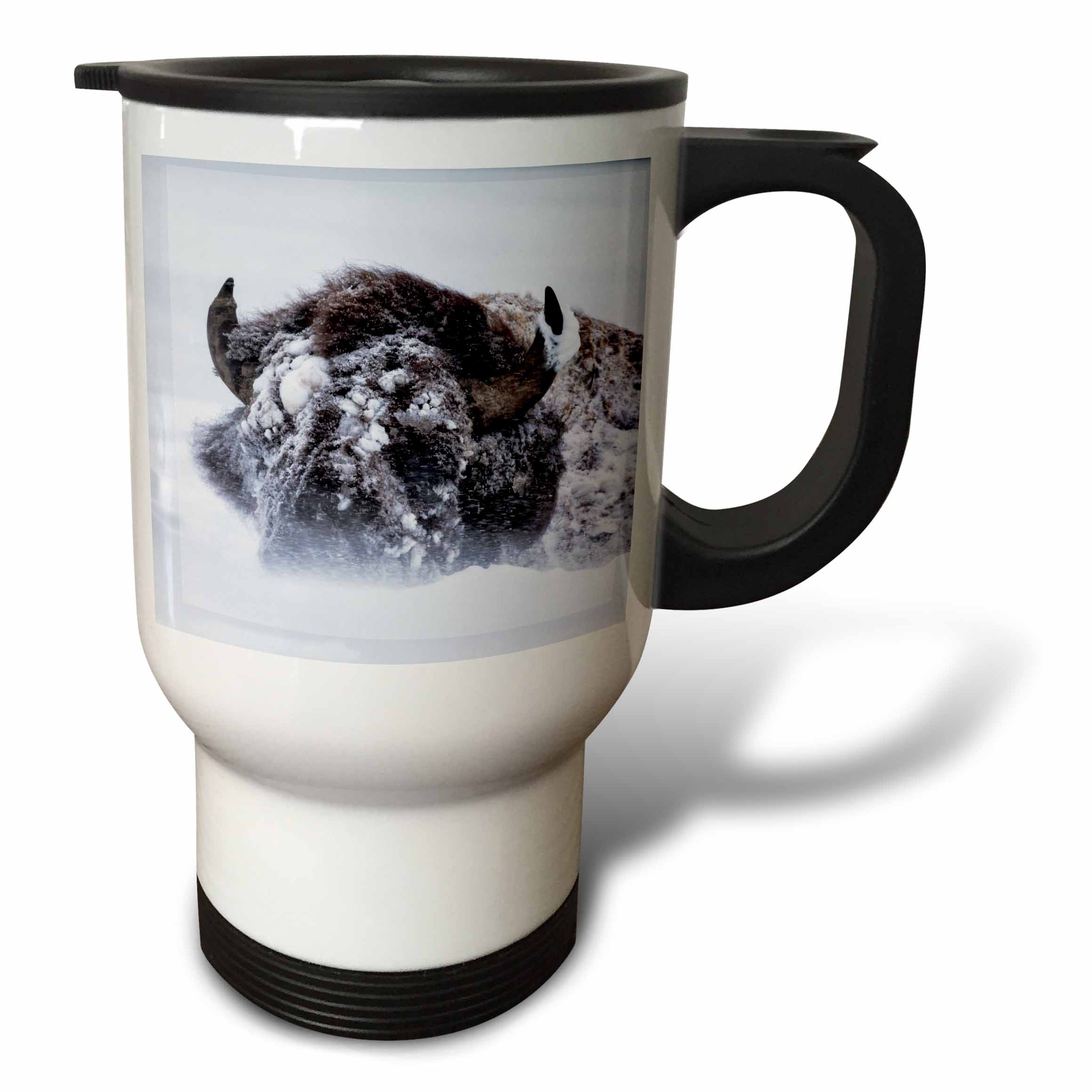 3drose, Usa, Wy, Yellowstone Np. Bison Bull Covered in Windblown Snow ...