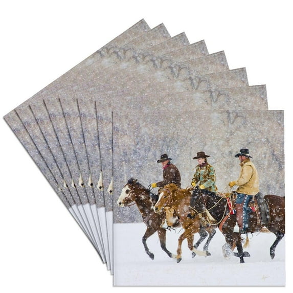 3drose, Usa, Wyoming, Shell, Cowboys and Cowgirl in Snow - Us51 Teg0017 ...