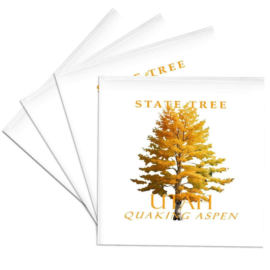 3drose, Utah Territory Tree the Quaking Aspen, Set of 4 Ceramic Tile ...