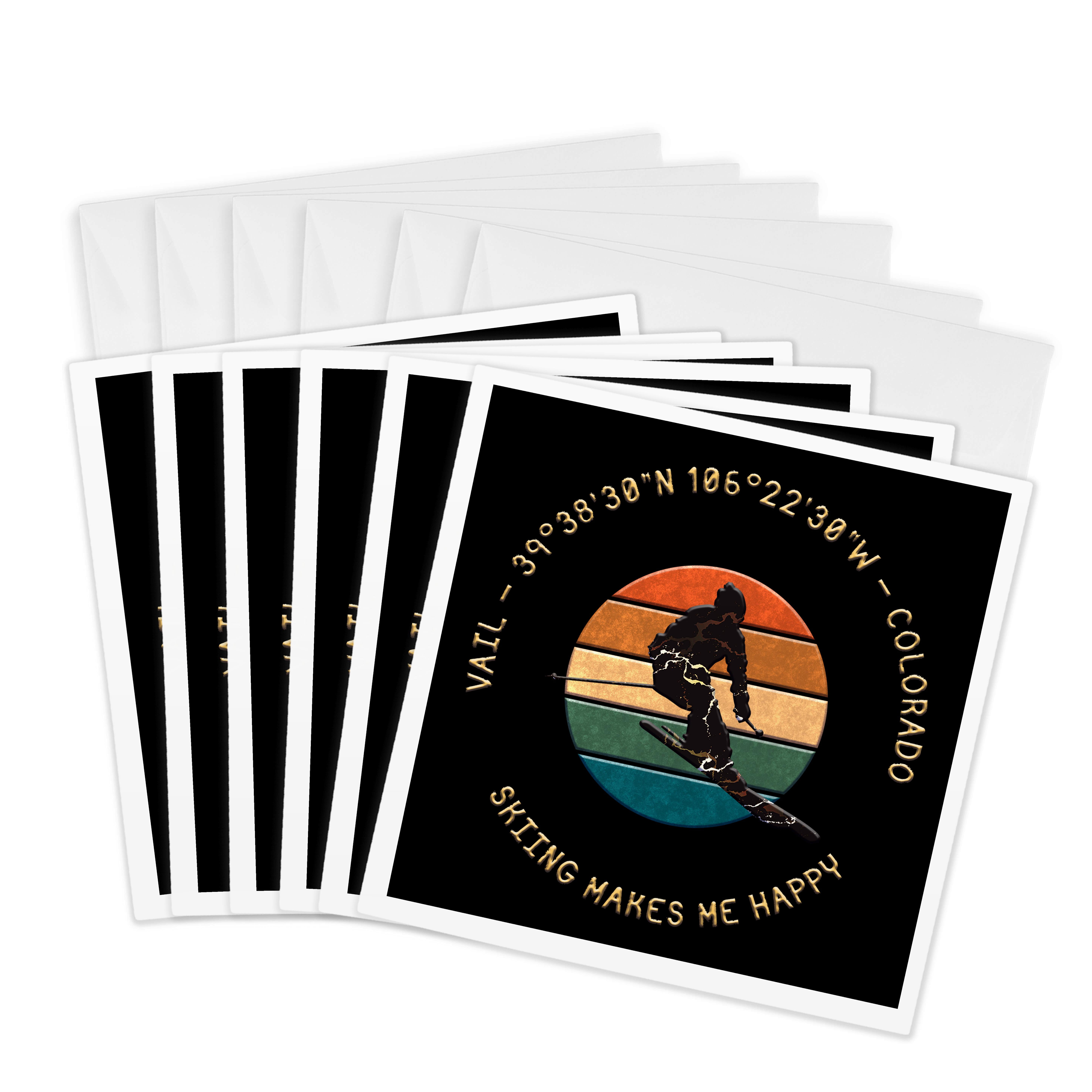 3drose, Vail, Colorado. Silhouette of Male Skier, Colorful Disk on ...
