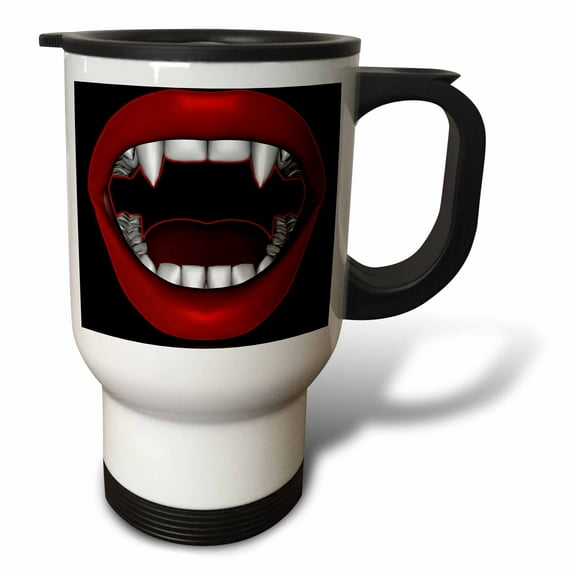 3drose, Vampire Mouth Goth Fangs Design on Dark Background, 14oz ...