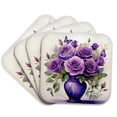 3drose, Vase of Purple Roses and Butterflies Botanical Watercolor ...
