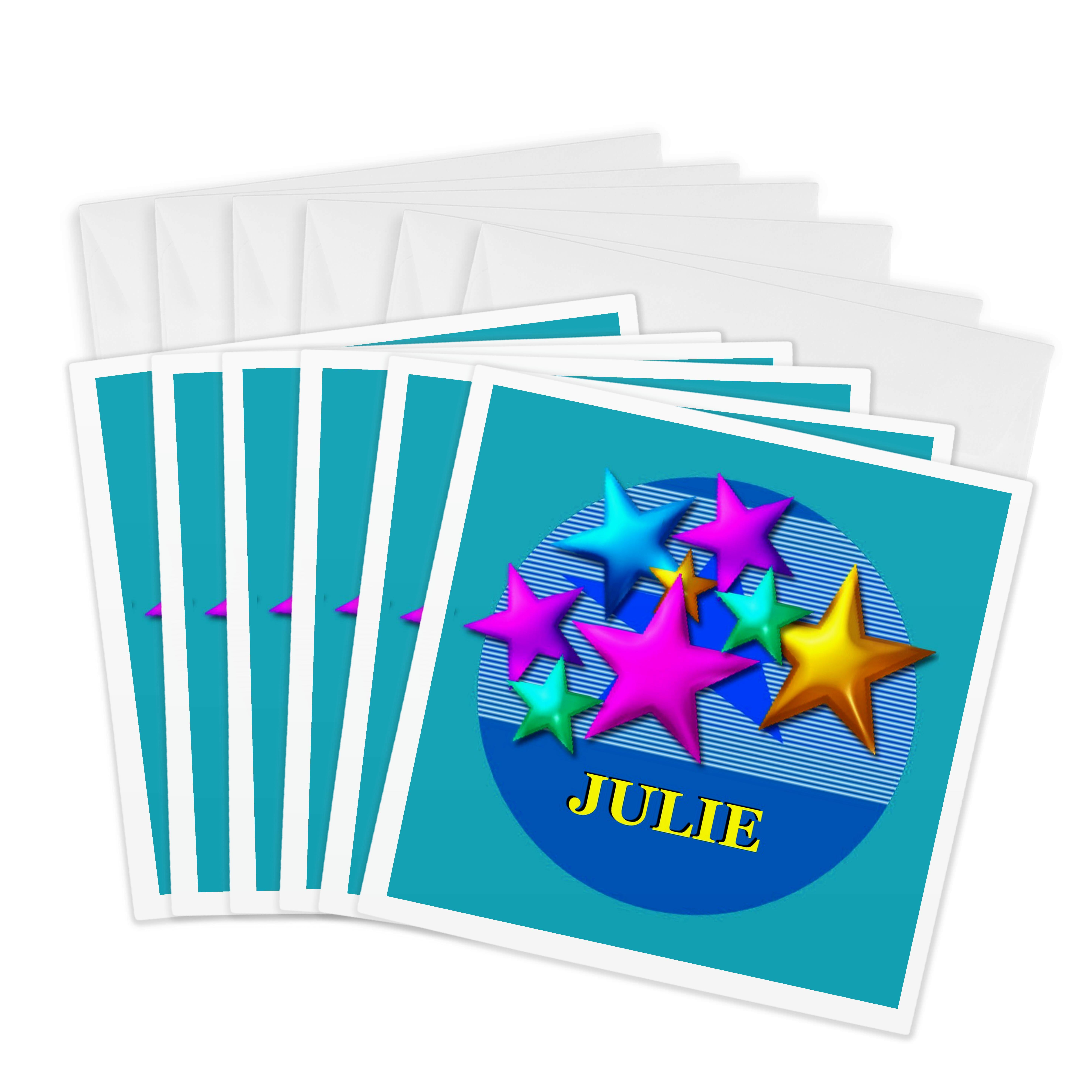 3drose, Vibrant Colored Stars on a Blue Background Personalized with ...