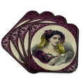 3drose, Victorian Lady in Maroon, Set of 4 Coasters - Cork - Walmart.com