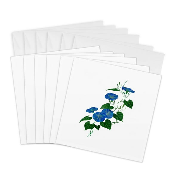 3drose, Victorian Style Morning Glory Wildflower Vine, 6 Greeting Cards ...