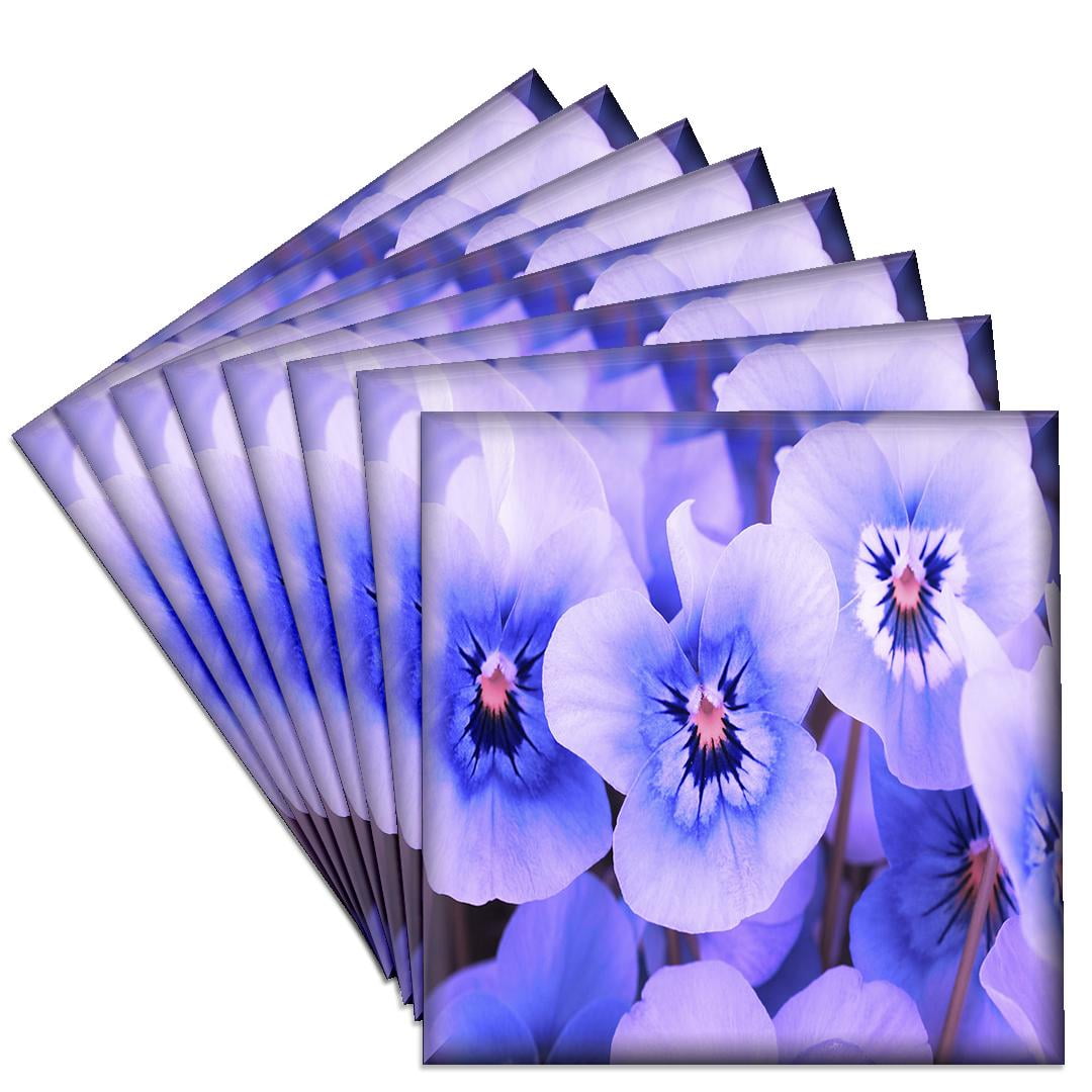 3drose, Violet Pansies, Set of 8 Ceramic Tile Coasters - Walmart.com