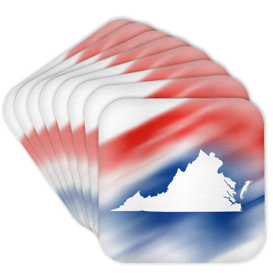3drose, Virginia State in White on a Red, White, and Blue Background ...