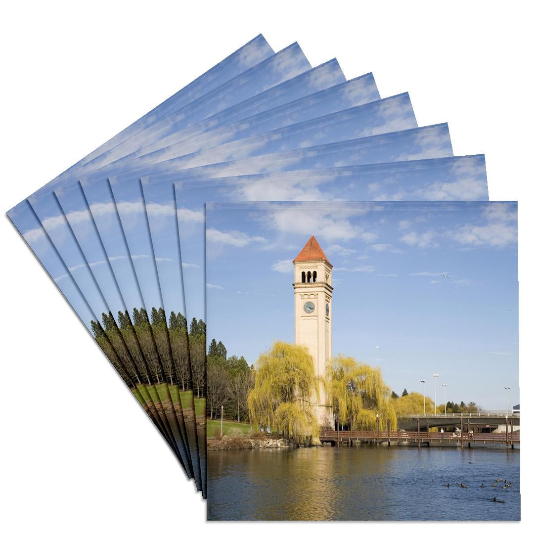 3drose, Wa, Spokane, Clock Tower by the Spokane River - Us48 Jwi1737 ...