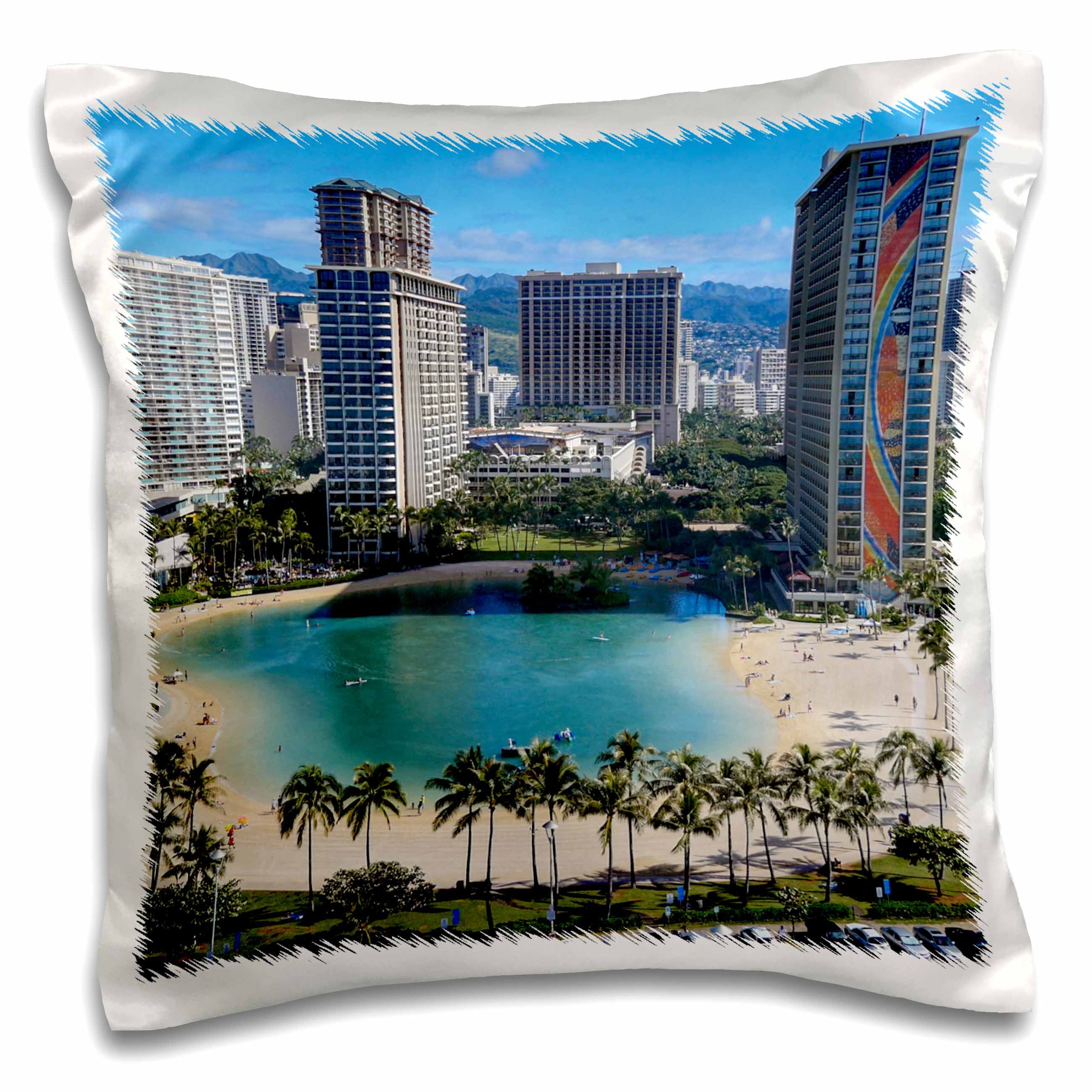 3drose, Waikiki, Oahu, Hawaii, 16x16 inch Pillow Case - Walmart.com