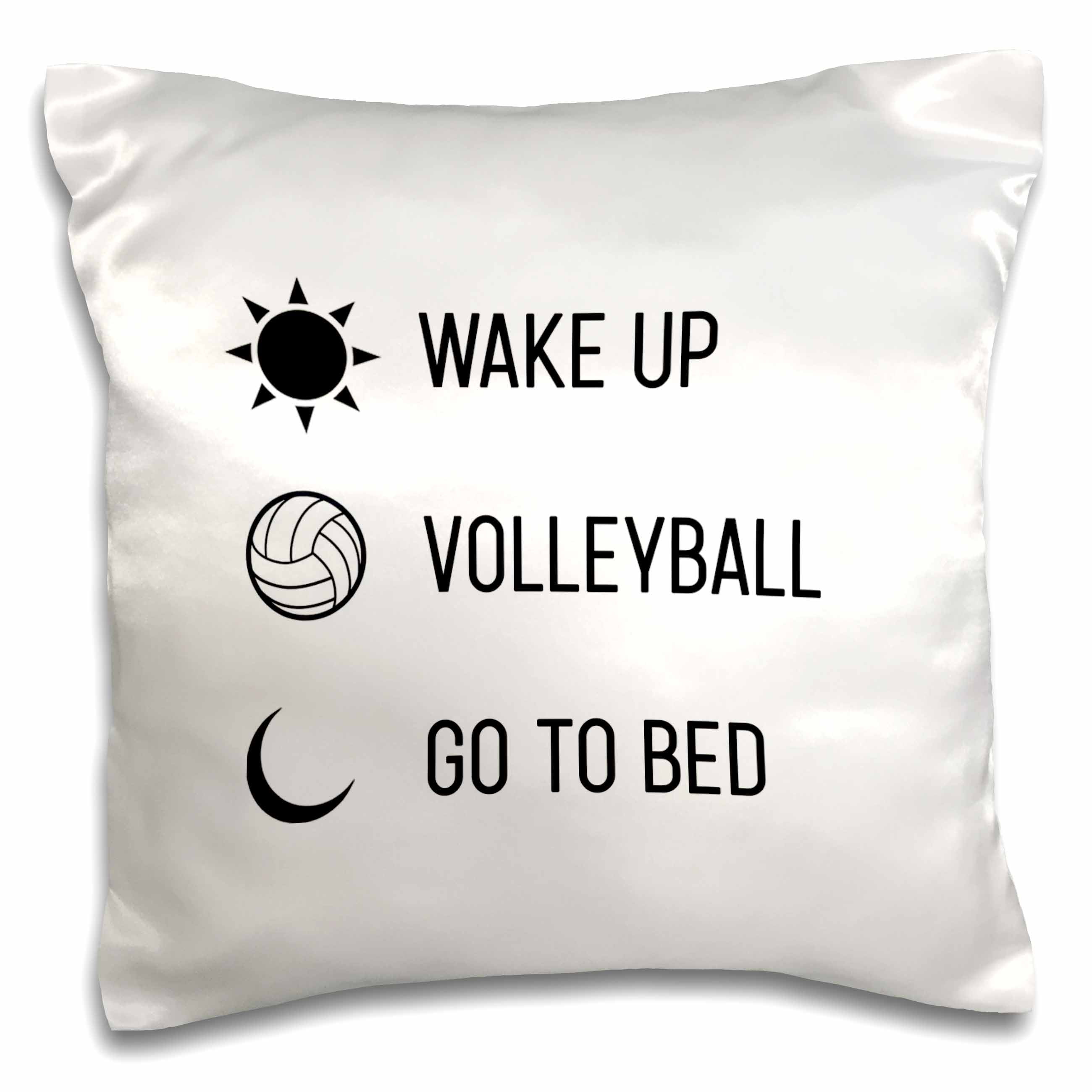 3drose, Wake up Volleyball Go to Bed, 16x16 inch Pillow Case - Walmart.com