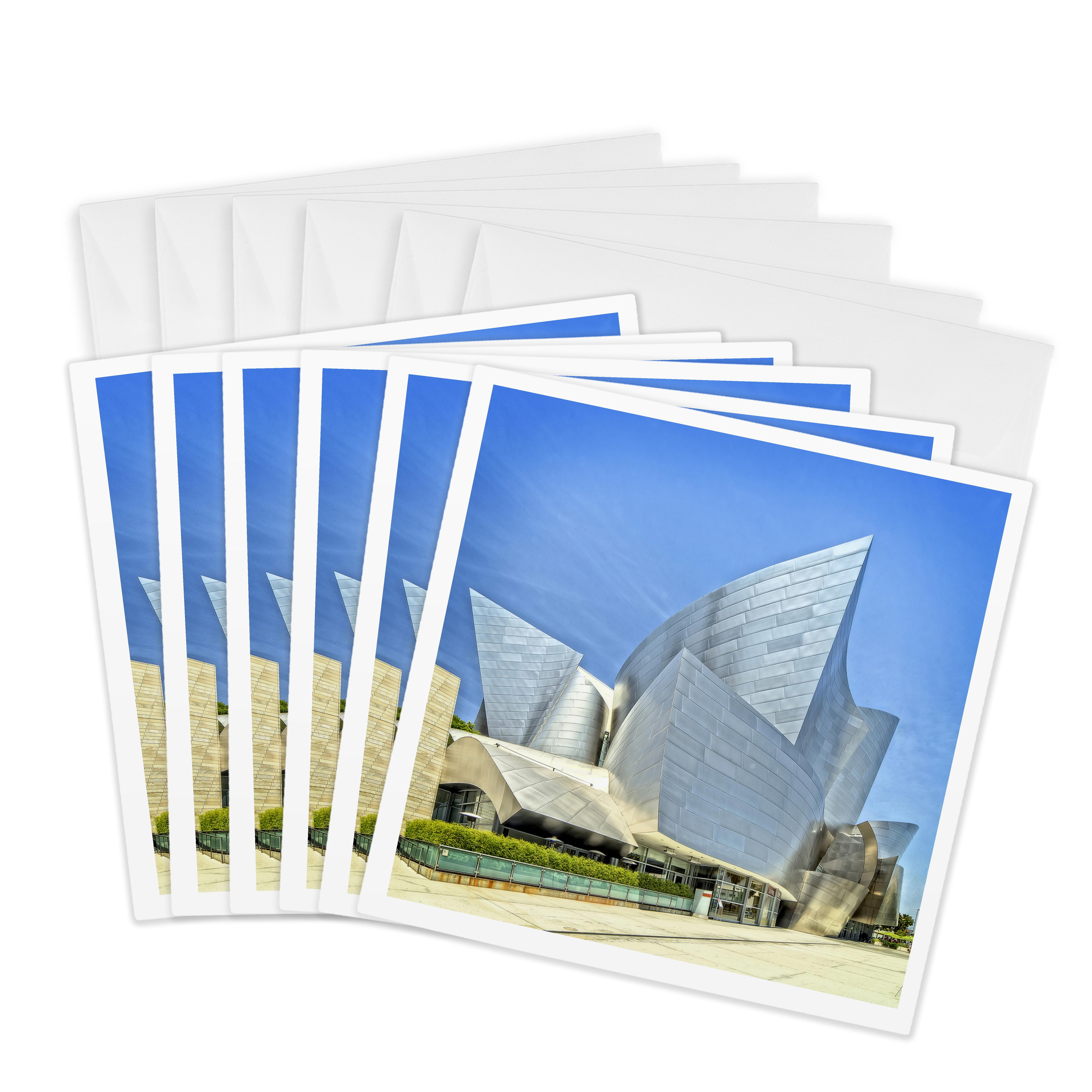 3drose, Walt Disney Concert Hall South View, 6 Greeting Cards with ...