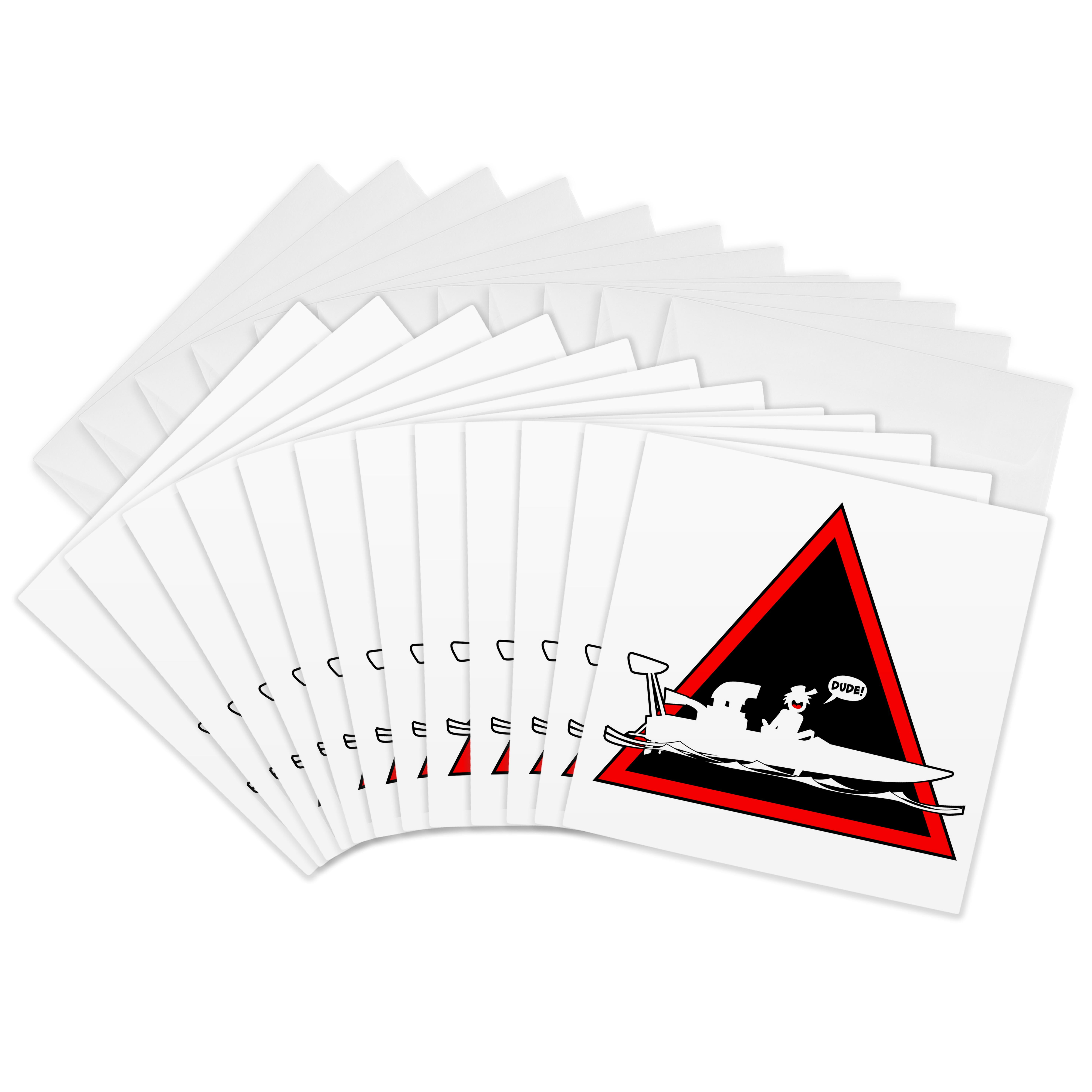 3drose, Warning Triangle with a Stickman Racing His Drag Boat, Yelling ...
