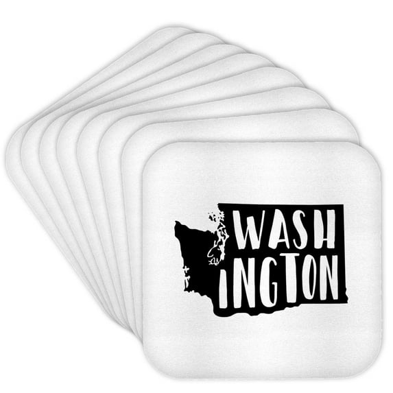 3drose, Washington Written Inside the State. White Background., Set of ...