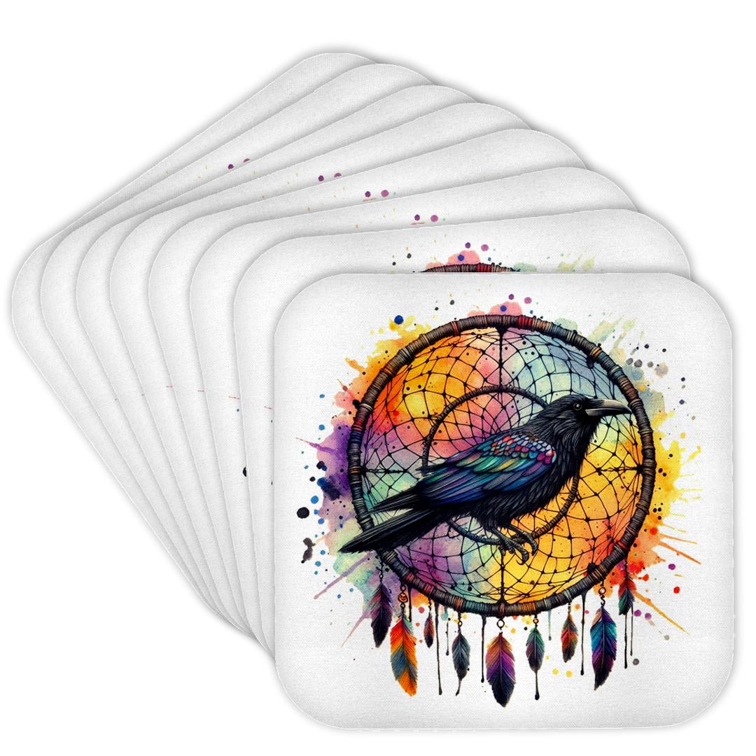 3drose, Watercolor Illustration of a Raven Dreamcatcher, Set of 8 ...