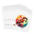 3drose, Watercolor Illustration of a Sparrow, 6 Greeting Cards with ...