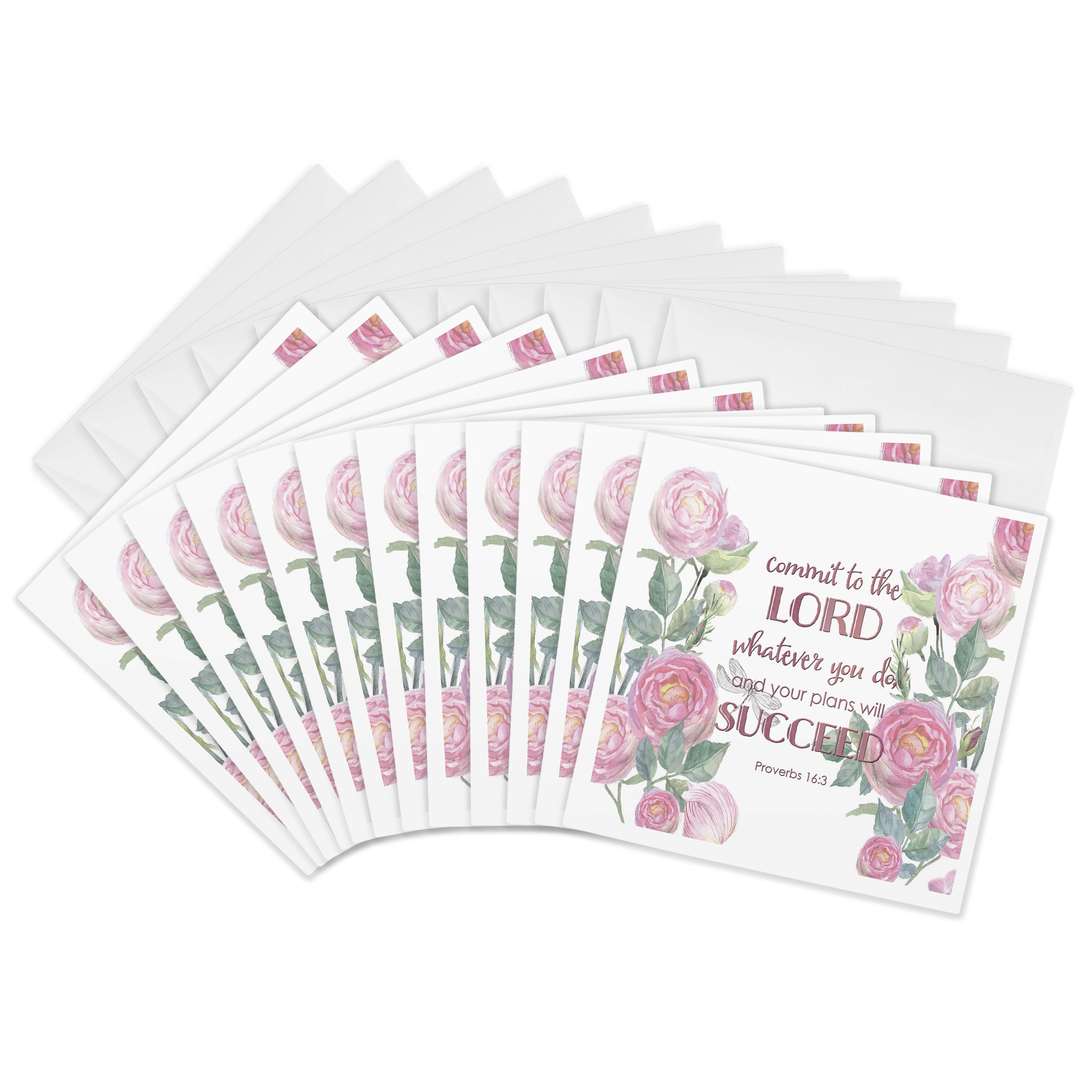 3drose, Watercolor Pink Roses and Bible Typography - Commit the Lord ...