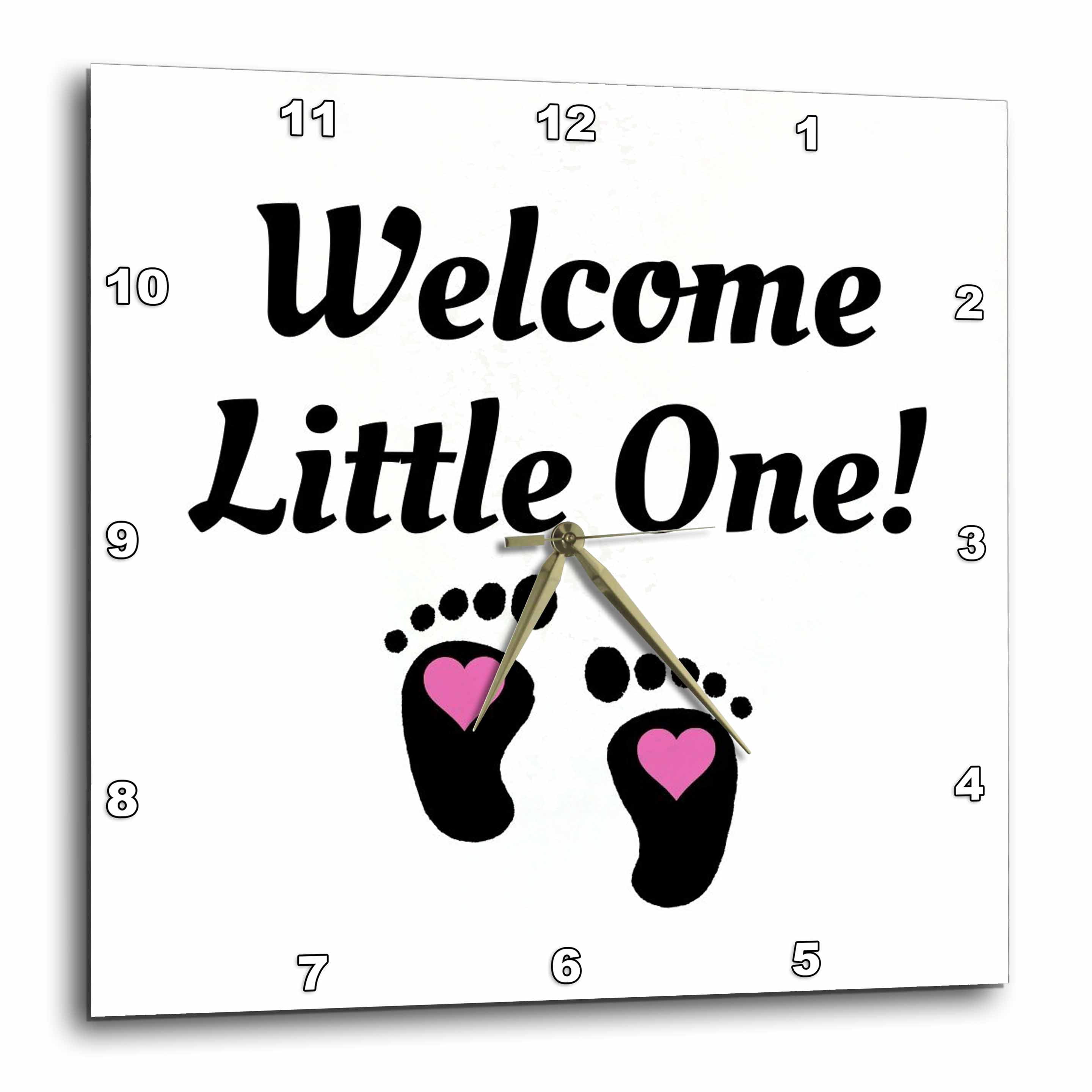 3drose, Welcome Little One with Baby Feet Icon for Baby Girl with Pink ...