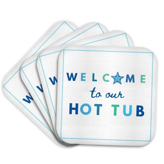 3drose, Welcome to Our Hot Tub - Blue and White Text Decorative ...