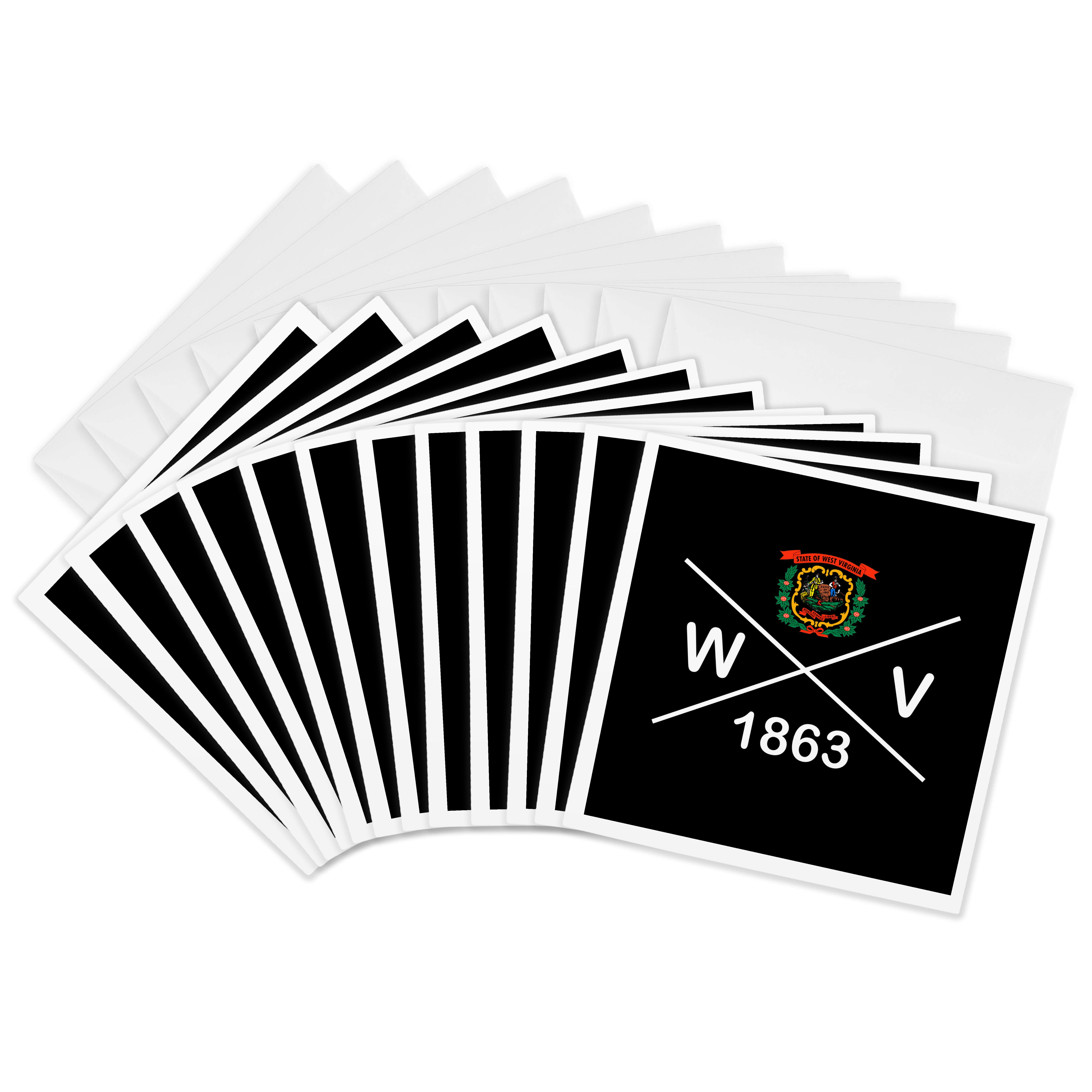 3drose, West Virginia State Abbreviation, Statehood, and Flag Art on ...