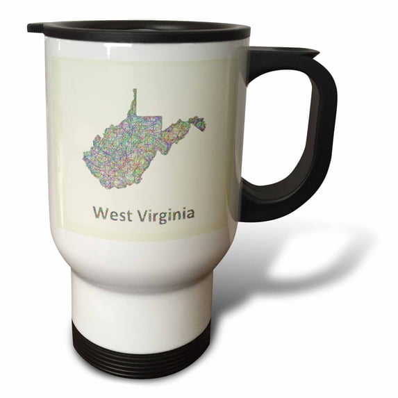 3drose, West Virginia State Map - Colorful Line Art Graphic Design ...