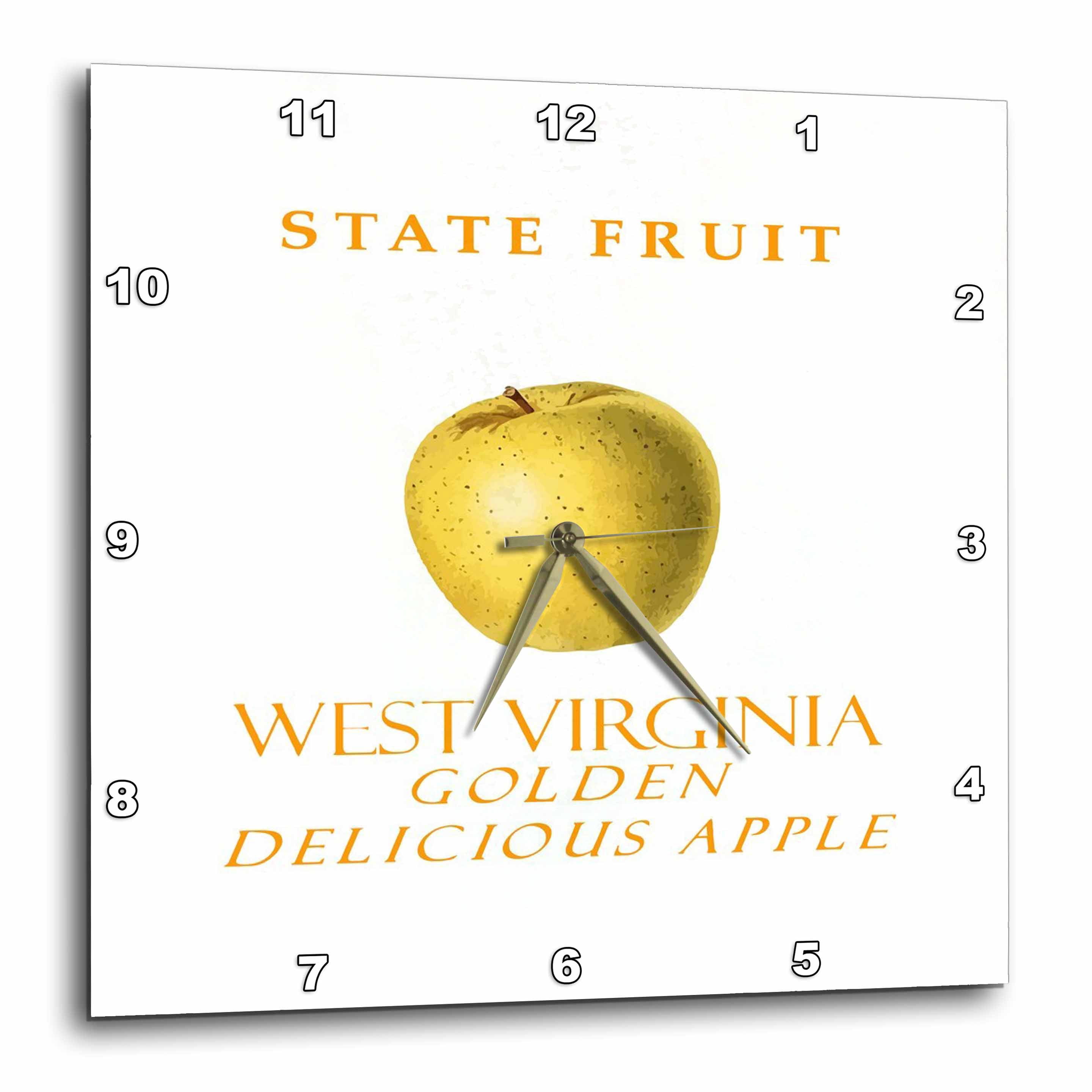 3drose, West Virginia Territory Fruit the Apple, 13x13 Wall Clock ...