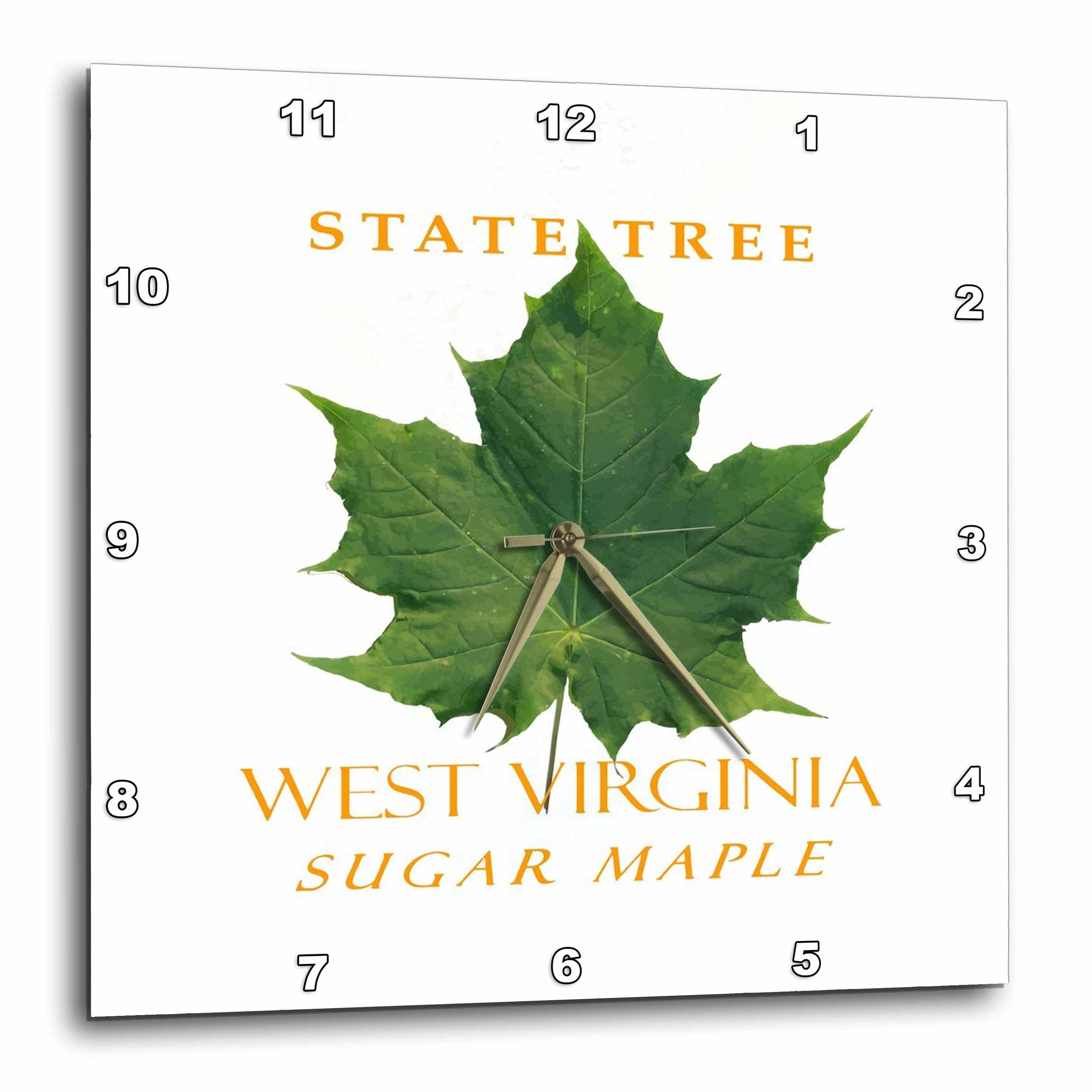 3drose, West Virginia Territory Tree the Sugar Maple, 13x13 Wall Clock ...