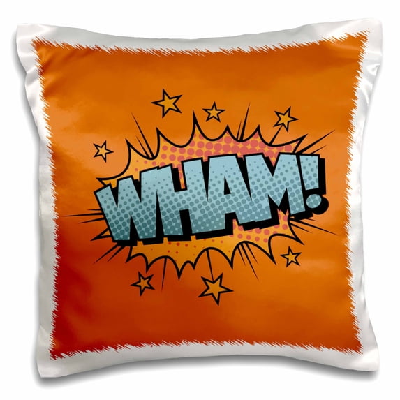 3drose, Wham Sound Effect in Red Lettering, 16x16 inch Pillow Case ...