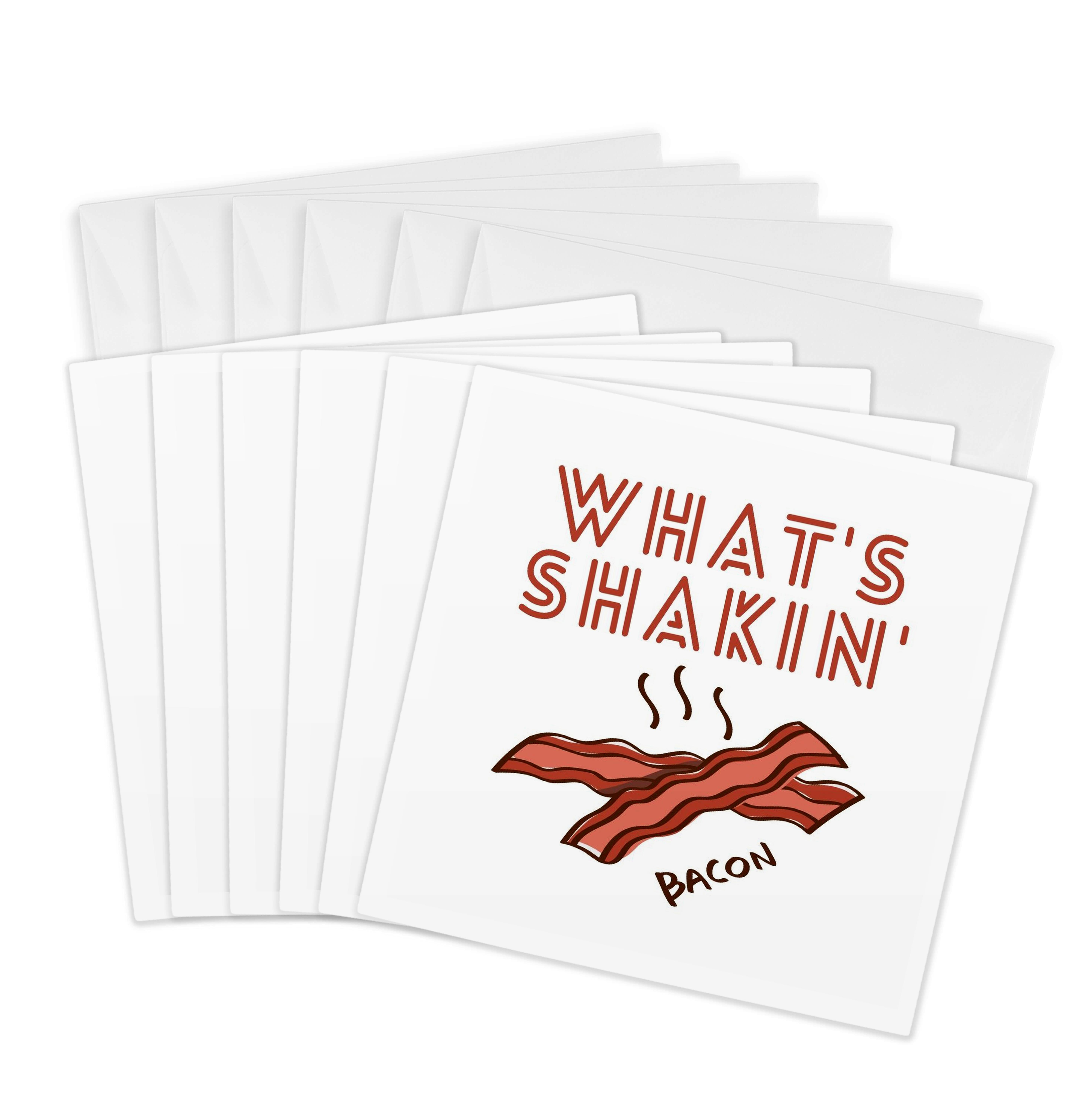 3drose, What Is Shaking Bacon, 6 Greeting Cards with Envelopes ...
