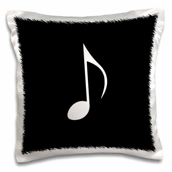 3drose, White Eighth Note Music Note on Black. One Single Musical ...