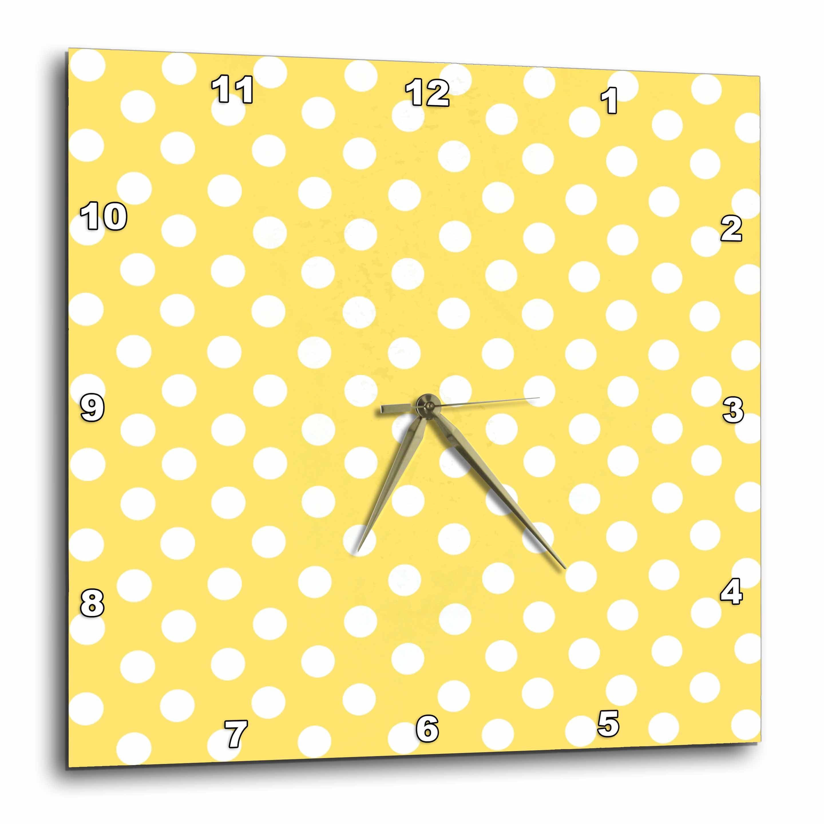 3drose, White Polka Dots on Bright Sunny Yellow - Retro Fifties Dot ...