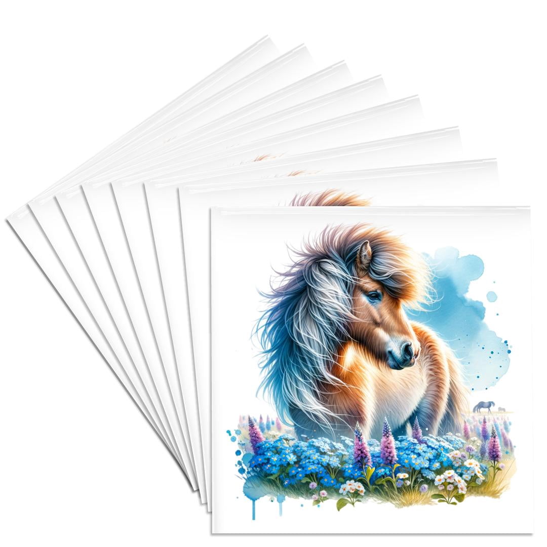 3drose, Wild Horse, Wind and Blue Flowers. Chinese New Year, Horse Art ...