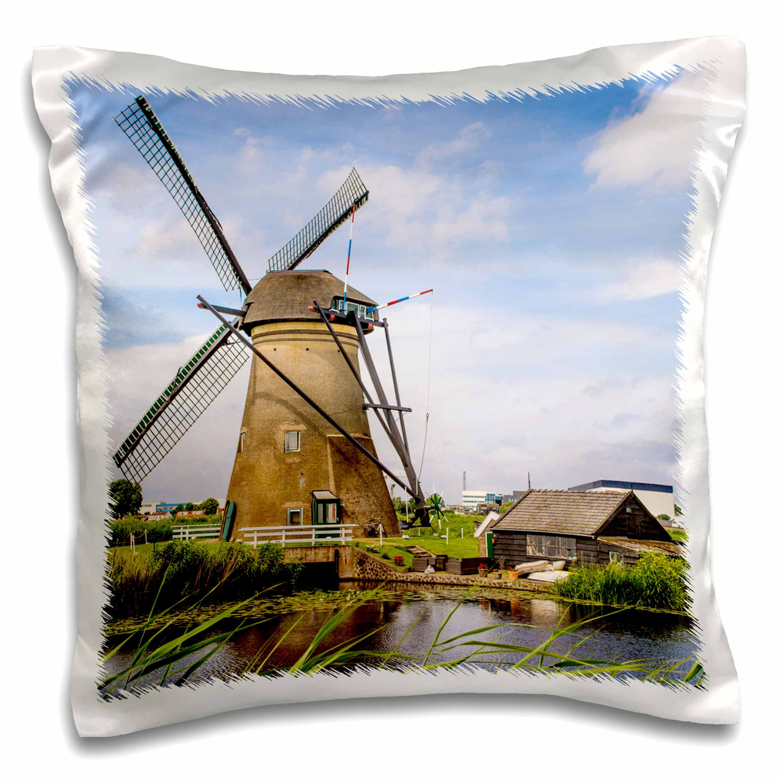 3drose, Windmill in Kinderdijk, Holland, Netherlands., 16x16 inch ...