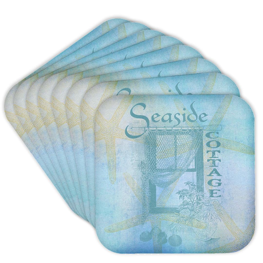 3drose, Window by the Sea with Shells and Starfish- Beach Theme, Set of ...