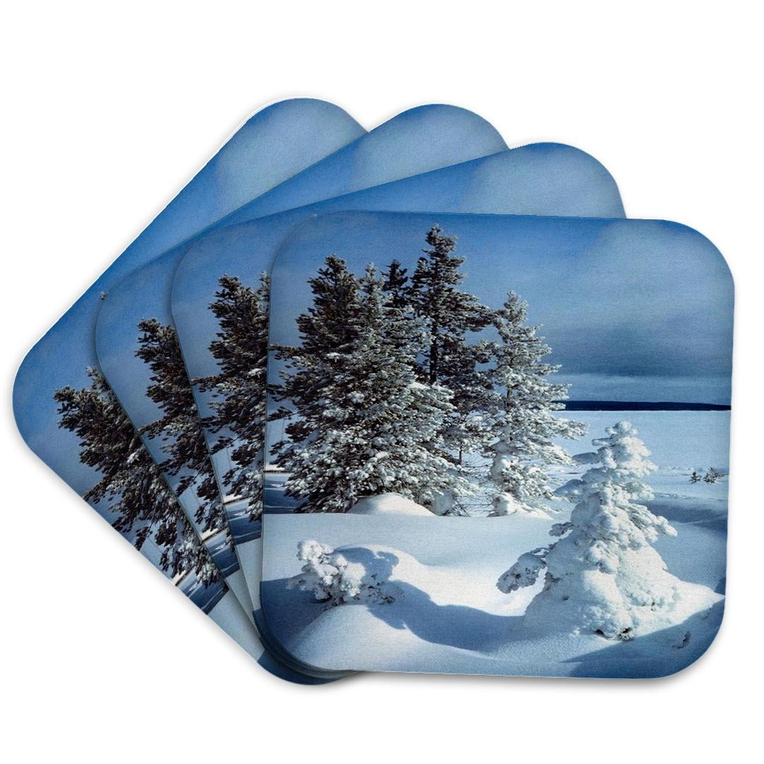 3drose, Winter Theme Beautiful Scene, Set of 4 Coasters - Soft ...
