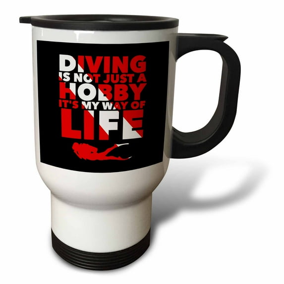 3drose, Word Art for Scuba Divers in Red White Dive Flag Colors, 14oz ...