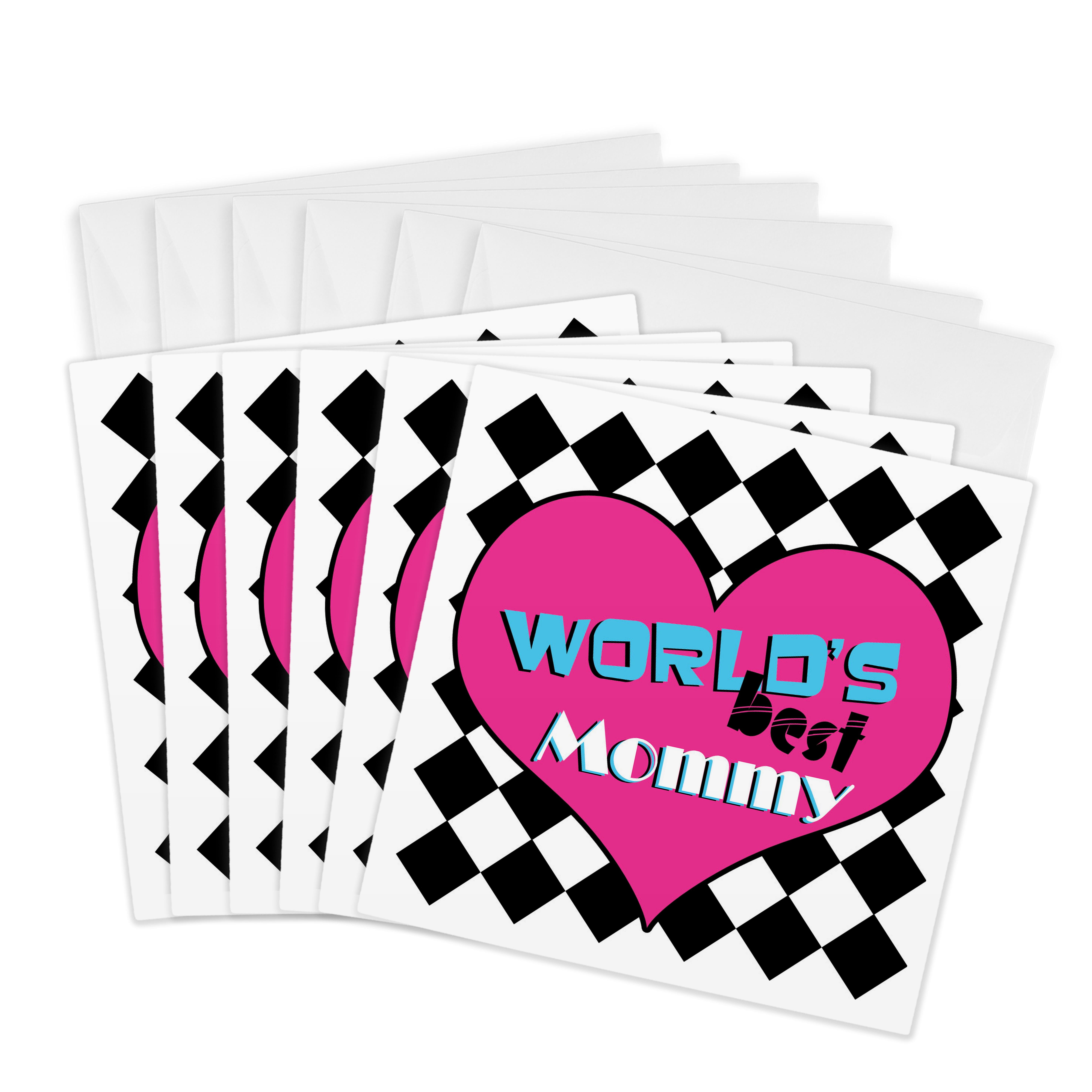3drose, Worlds Best Mommy, 6 Greeting Cards with Envelopes - Walmart.com