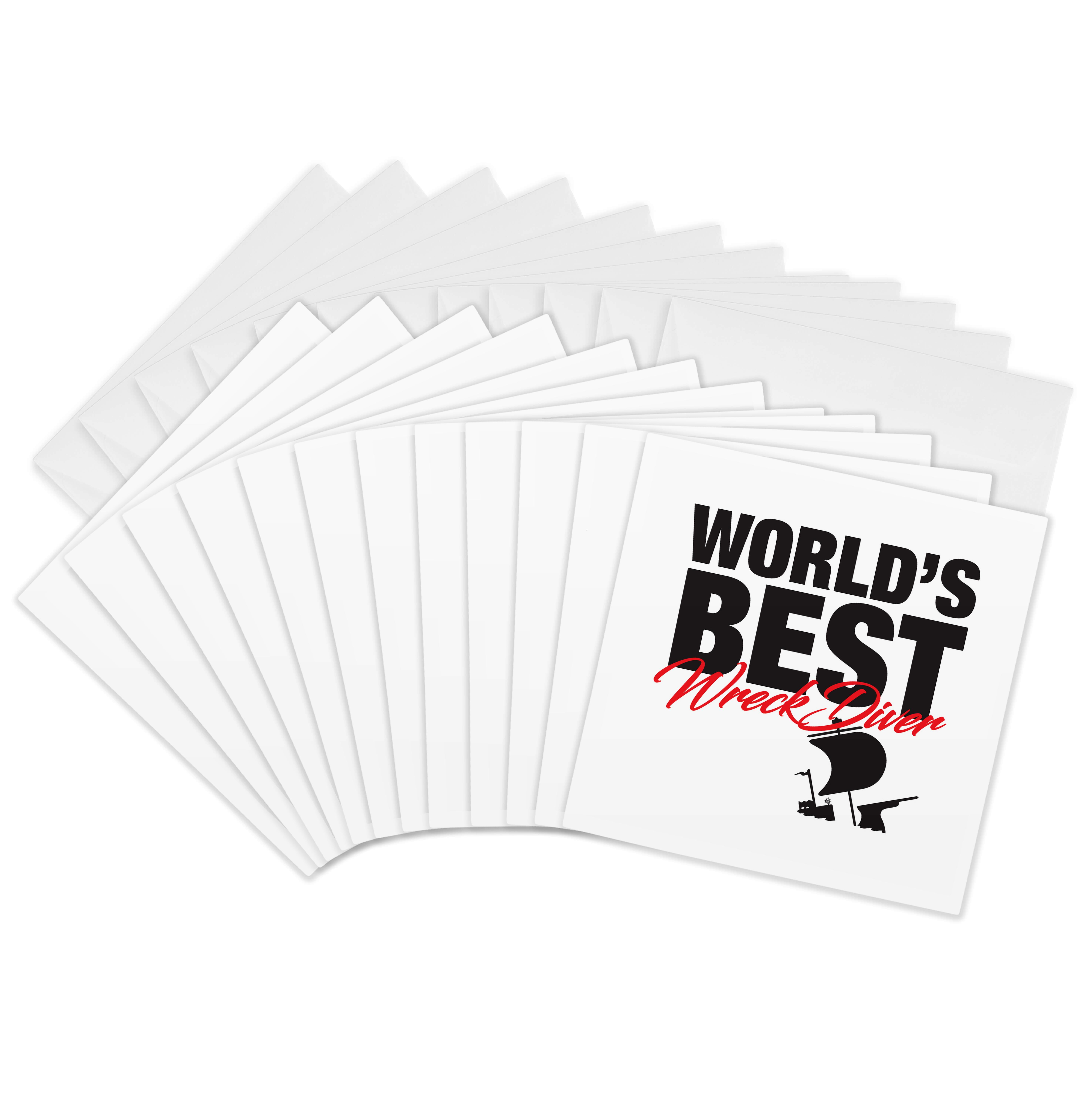 3drose, Worlds Best Wreck Diver, 12 Greeting Cards with Envelopes ...