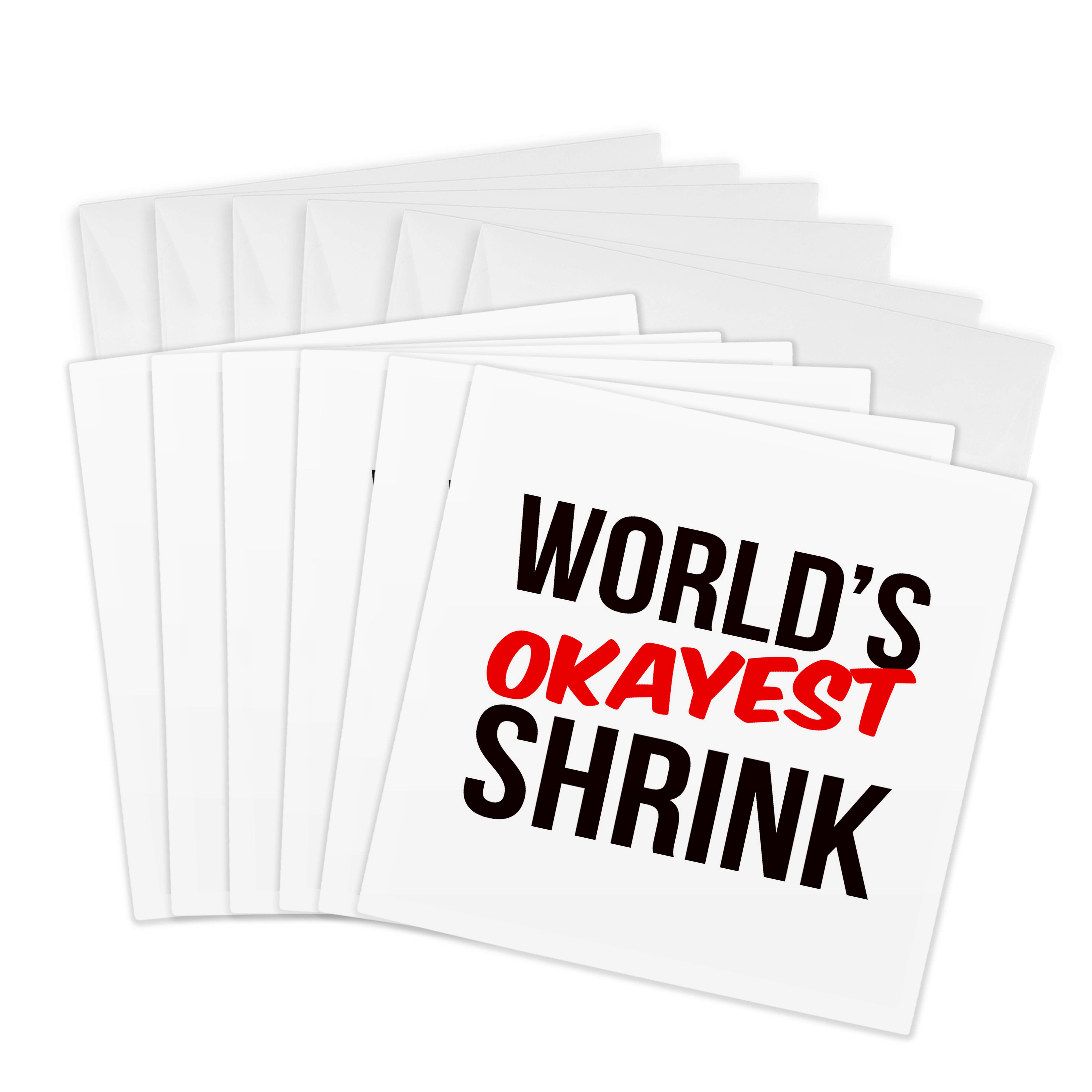3drose, Worlds Okayest Shrink, 6 Greeting Cards with Envelopes ...