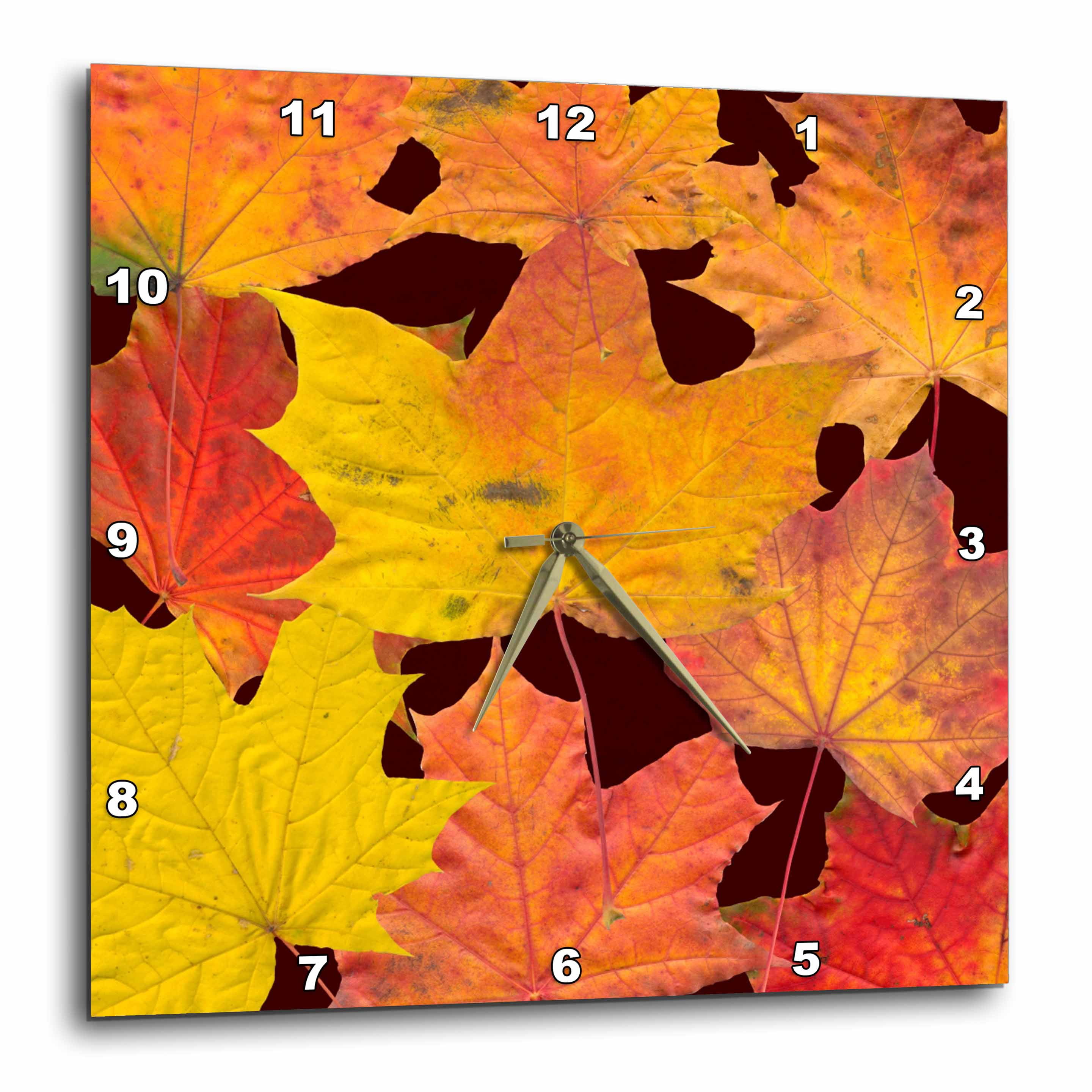 3drose, Yellow, Orange Maple Leaves on Dark Red Background. Autumn ...