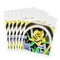 3drose, Yellow Rose Geometric Style with Art Deco Influence, 6 Greeting ...