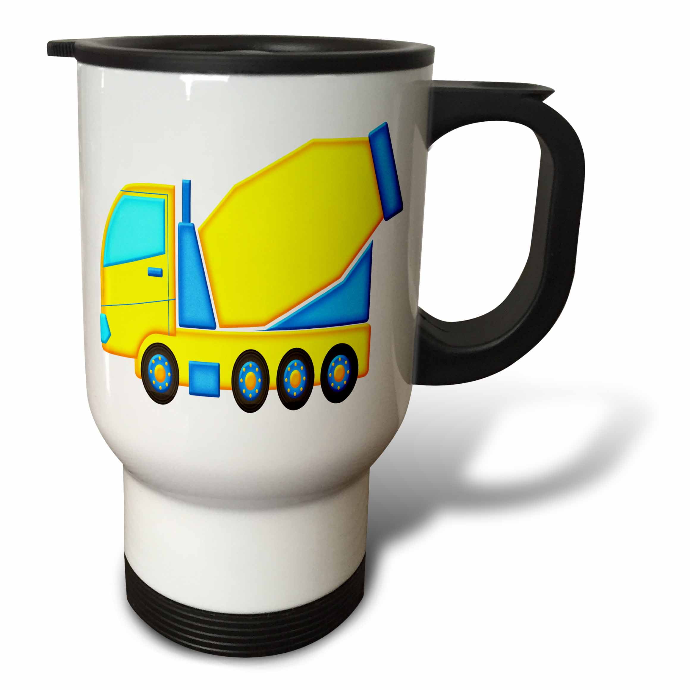 3drose, Yellow and Blue Cement Truck Illustration, 14oz Stainless Steel ...
