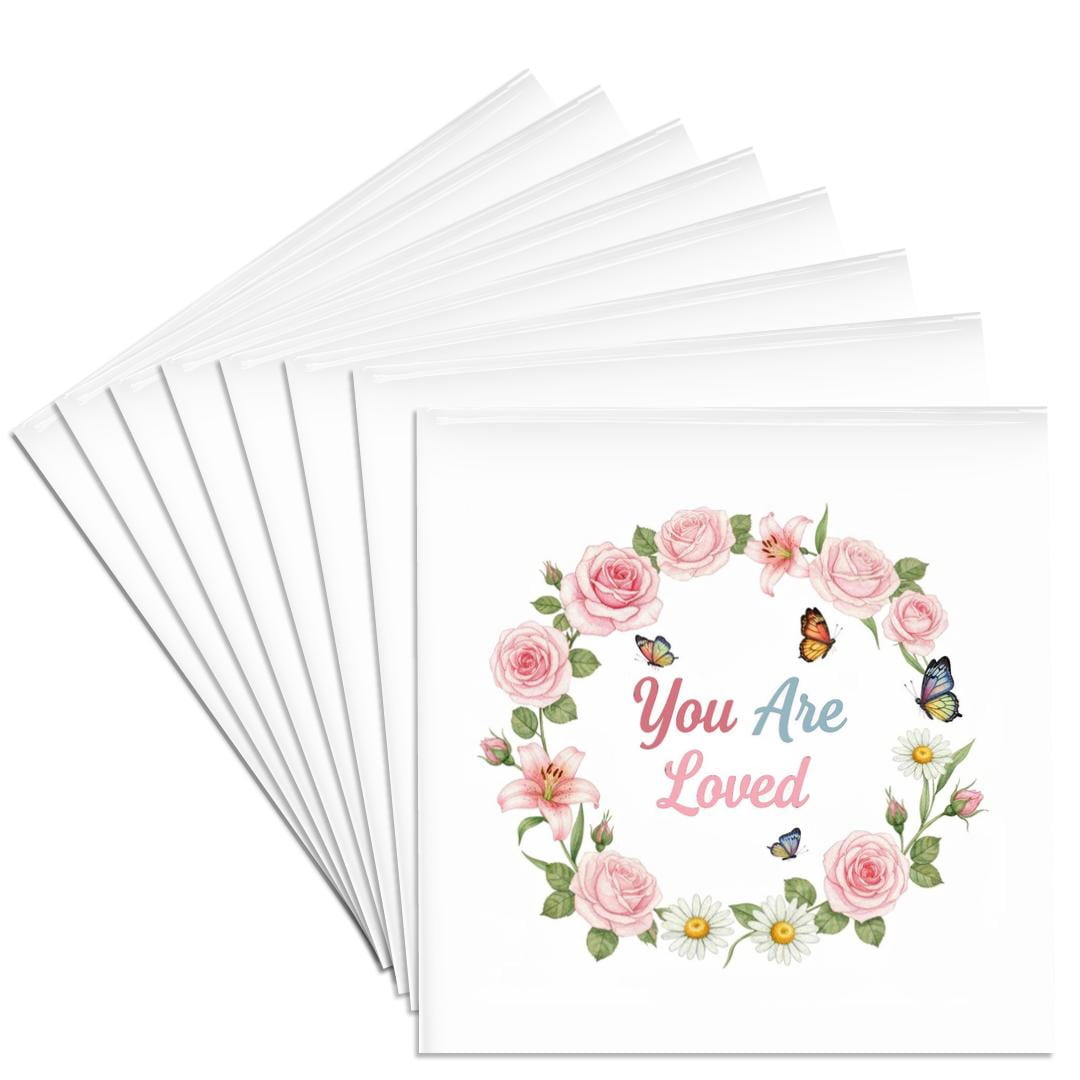 3drose, You Are Loved Text and Floral Wreath Inspirational Charming ...