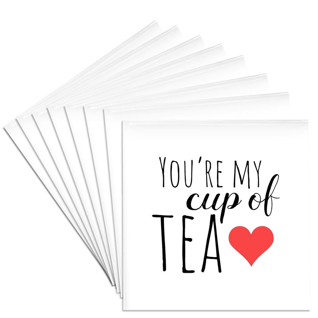 3drose, Youre My Cup of Tea with Red Heart. Black Letters on White ...