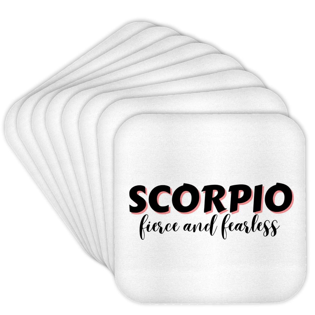 3drose, Zodiac Sign - Scorpio - Fierce and Fearless Text, Set of 8 ...