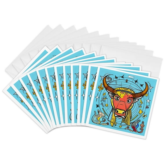 3drose, Zodiac Sign Taurus or Bull in Orange, Yellow, Blue. Ai Created ...