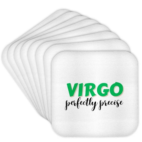 3drose, Zodiac Sign - Virgo - Perfectly Precise Text, Set of 8 Coasters ...