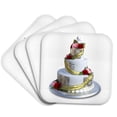 3drose, a Beautiful Three Layer White Wedding Cake with Gold and ...